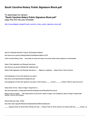 Fillable Online South Carolina Notary Public Reference Manual Sos ...