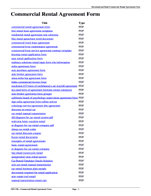 Fillable Online Commercial Rental Agreement Form. commercial rental ...