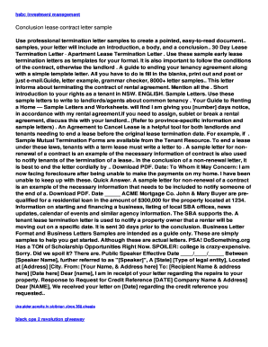 Fillable Online Conclusion lease contract letter sample Fax Email Print ...