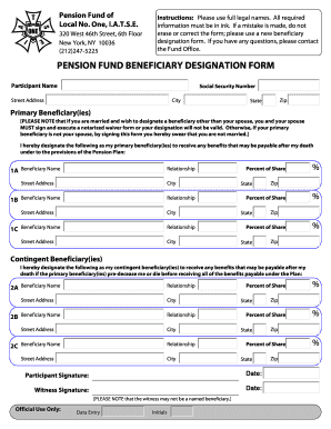 Fillable Online Beneficiary Designation Form - fundoneiatse.com Fax ...