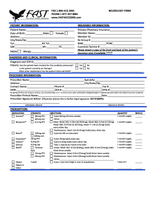 Fillable Online FAX 1-866-413-2465 NEUROLOGY FORM PHONE 1-877-327-8881 www ... Fax Email Print ...