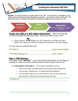 Fillable Online Selecting an SAE and Creating the Experience in AET Fax ...