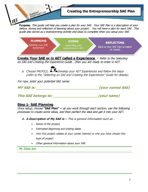 Fillable Online MY SAE is: (your named SAE) This SAE belongs to: (your ...