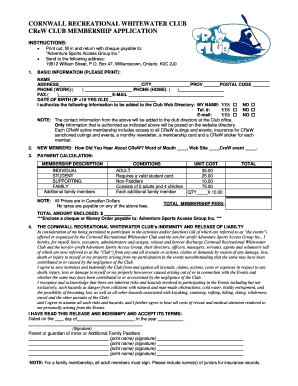 Fillable Online CREW MEMBERSHIP FORM.doc Fax Email Print - pdfFiller