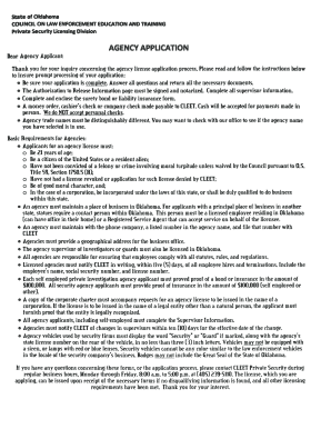 Fillable Online ok agency application - Oklahoma - ok Fax Email Print ...