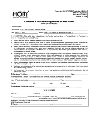 Fillable Online Consent & Acknowledgement of Risk Form Fax Email Print - pdfFiller
