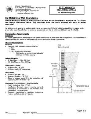 Fillable Online phila EZ Retaining Wall Standards - City of ...