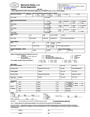 Fillable Online rental application - Markwood Realty, LLC Fax Email Print - pdfFiller