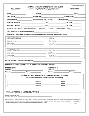 Fillable Online images pcmac Bus ALABAMA APPLICATION FOR STUDENT ENROLLMENT PLEASE ... - images ...