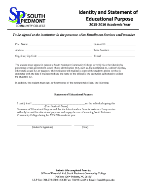 Fillable Online students spcc Statement of Educational Purpose and ...