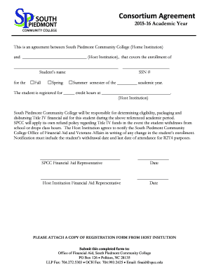 Fillable Online students spcc Consortium Agreement - SPCC - South ...