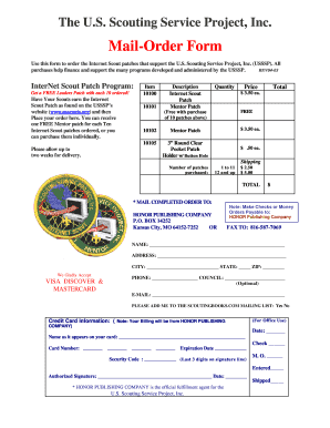 Fillable Online Mail-Order Form - Cub Scout Pack 042 Fax Email Print ...
