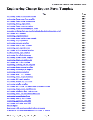Fillable Online Engineering Change Request Form Template. engineering ...