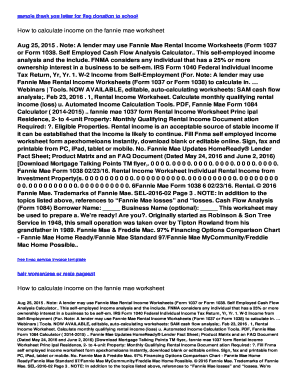 Fillable Online How to calculate income on the fannie mae worksheet Fax ...