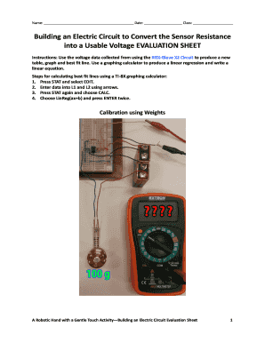 Fillable Online Building an Electric Circuit Evaluation Sheet - Teach ...