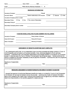 Fillable Online Insurance Intake Form - admin.imatrixbase.com Fax Email ...