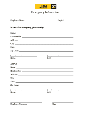 Fillable Online Emergency Information - Google Drive Fax Email Print - pdfFiller