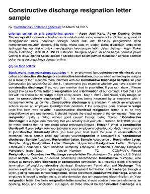 Fillable Online Constructive discharge resignation letter sample Fax ...