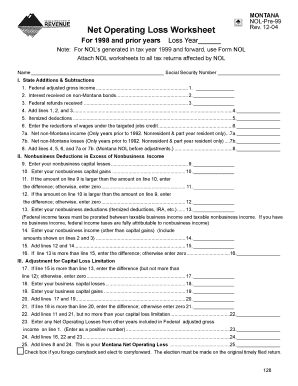 Fillable Online revenue mt 99 NOL-1. 99 NOL-1 Fax Email Print - pdfFiller