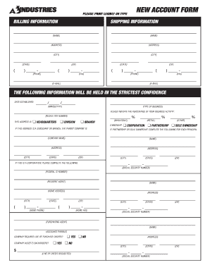 Fillable Online new account form - AES Industries Fax Email Print ...
