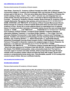 Fillable Online Review sheet exercise 32 anatomy of blood vessels Fax ...