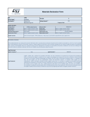 Fillable Online Materials Declaration Form - st.com Fax Email Print ...