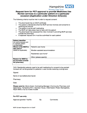 Fillable Online hampshirelpc org Request form for PCT approval to ...