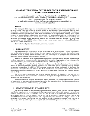 Fillable Online CHARACTERIZATION OF TAR DEPOSITS, EXTRACTION AND Fax ...