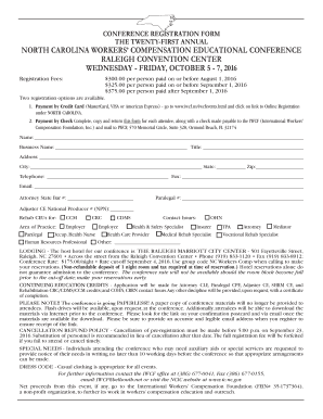 Fillable Online ic nc NORTh CaROLINa wORKeRS COMPeNSaTION eDUCaTIONaL ...