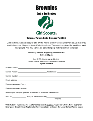 Fillable Online brownies form Fax Email Print - pdfFiller