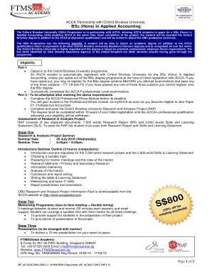 Fillable Online ftmsglobal edu ACCA Partnership with Oxford Brookes ...