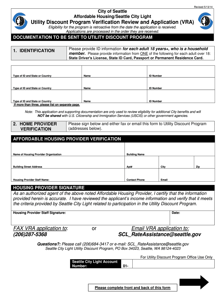 Fillable Online seattle Revised 5/13/14 Fax Email Print - pdfFiller