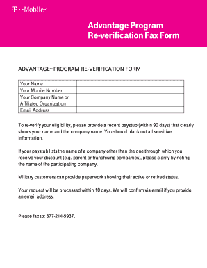 Fillable Online Advantage Program Re-verification Fax Form Fax Email ...