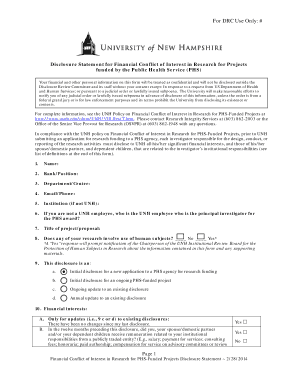 Fillable Online unh For DRC Use Only: - University of New Hampshire ...