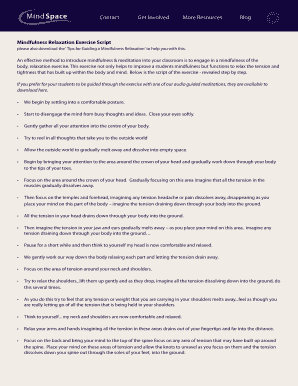 Fillable Online Mindfulness Relaxation Exercise Script Fax Email Print ...