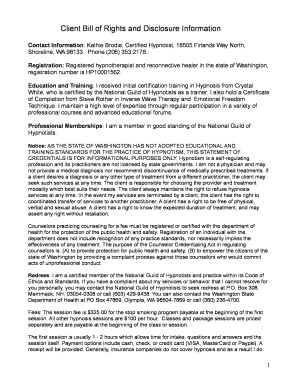 Fillable Online Client Bill of Rights and Disclosure Information ...