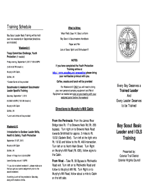 Fillable Online Boy Scout Basic Leader and IOLS Training - Doubleknot ...
