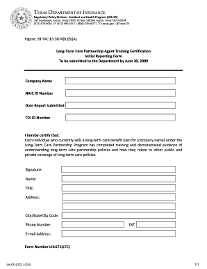 Fillable Online tdi texas Long-Term Care Partnership Agent Training ...