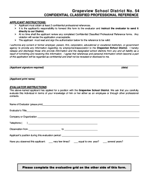 Fillable Online gsd54 Confidential Classified Professional Reference ...