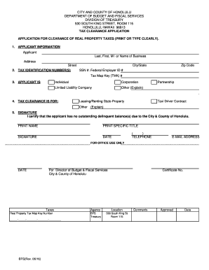 Fillable Online honolulu CITY AND COUNTY OF HONOLULU DEPARTMENT OF ...