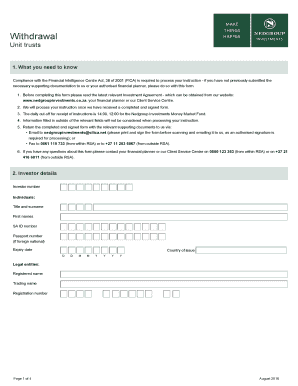 Fillable Online nedgroupinvestments co Withdrawal - Unit trusts ...