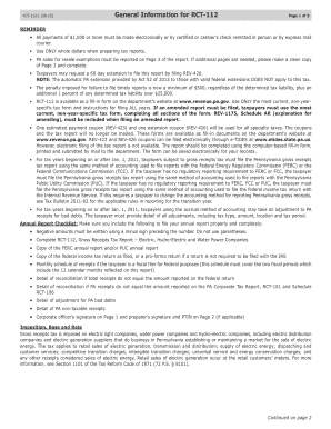 Fillable Online 2015 General Information and Instructions for RCT-112 ...