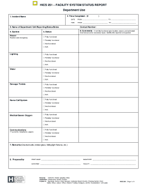 Fillable Online emsa ca HICS 251-Facility System Status Report - emsa ...