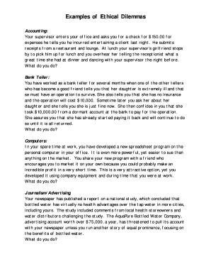 Fillable Online Examples of Ethical Dilemmas Fax Email Print - pdfFiller