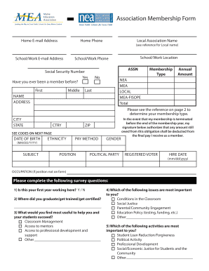 Fillable Online maine nea Association Membership Form - Maine Education ...