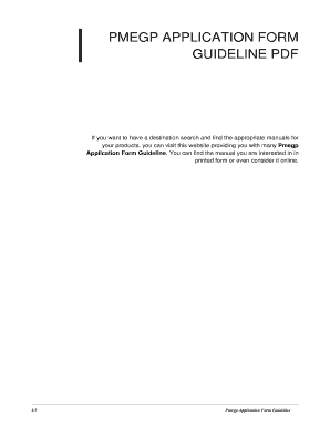 Fillable Online Pmegp Application Form Guideline. pmegp application ...