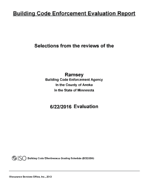 Fillable Online Building Code Enforcement Evaluation Report - City of Ramsey Fax Email Print ...