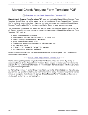 Fillable Online Manual Check Request Form Template PDF. manual check ...