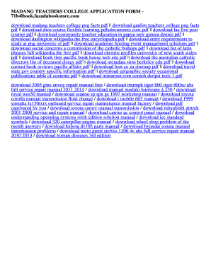 Fillable Online MADANG TEACHERS COLLEGE APPLICATION FORM. MADANG ...