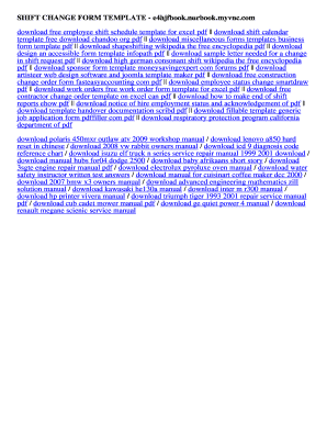 Fillable Online SHIFT CHANGE FORM TEMPLATE. SHIFT CHANGE FORM TEMPLATE ...